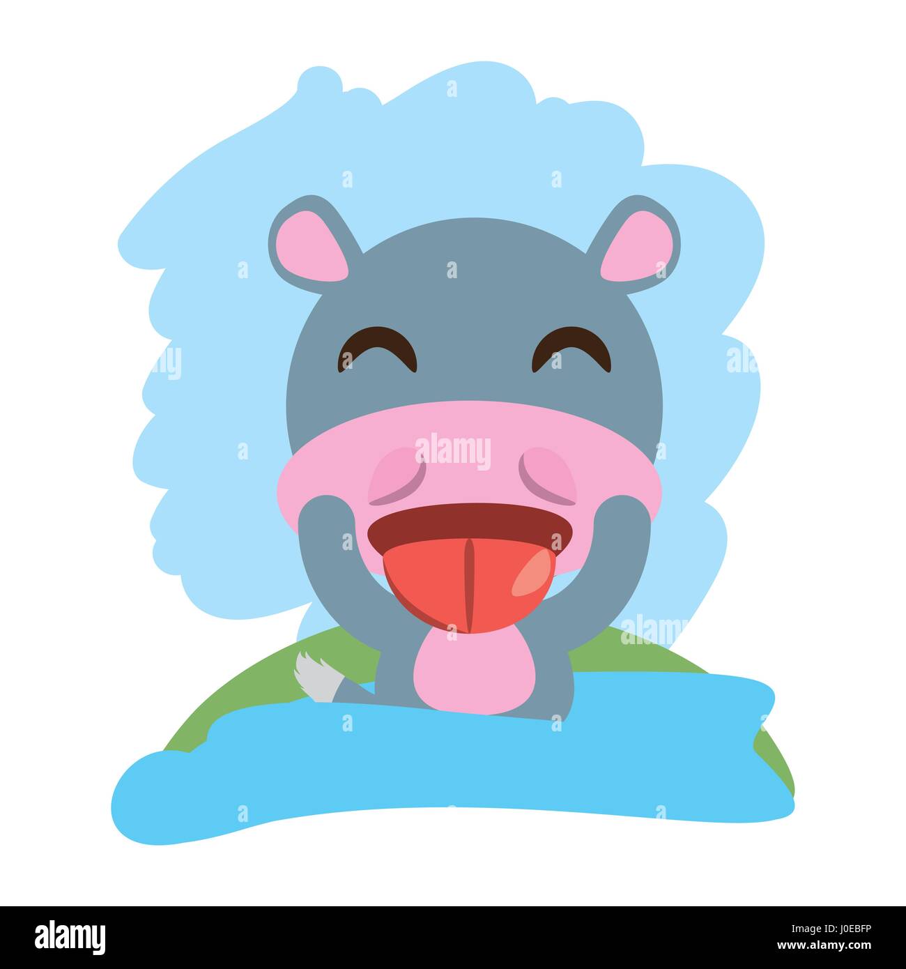 cute hippopotamus animal winking Stock Vector Image & Art - Alamy