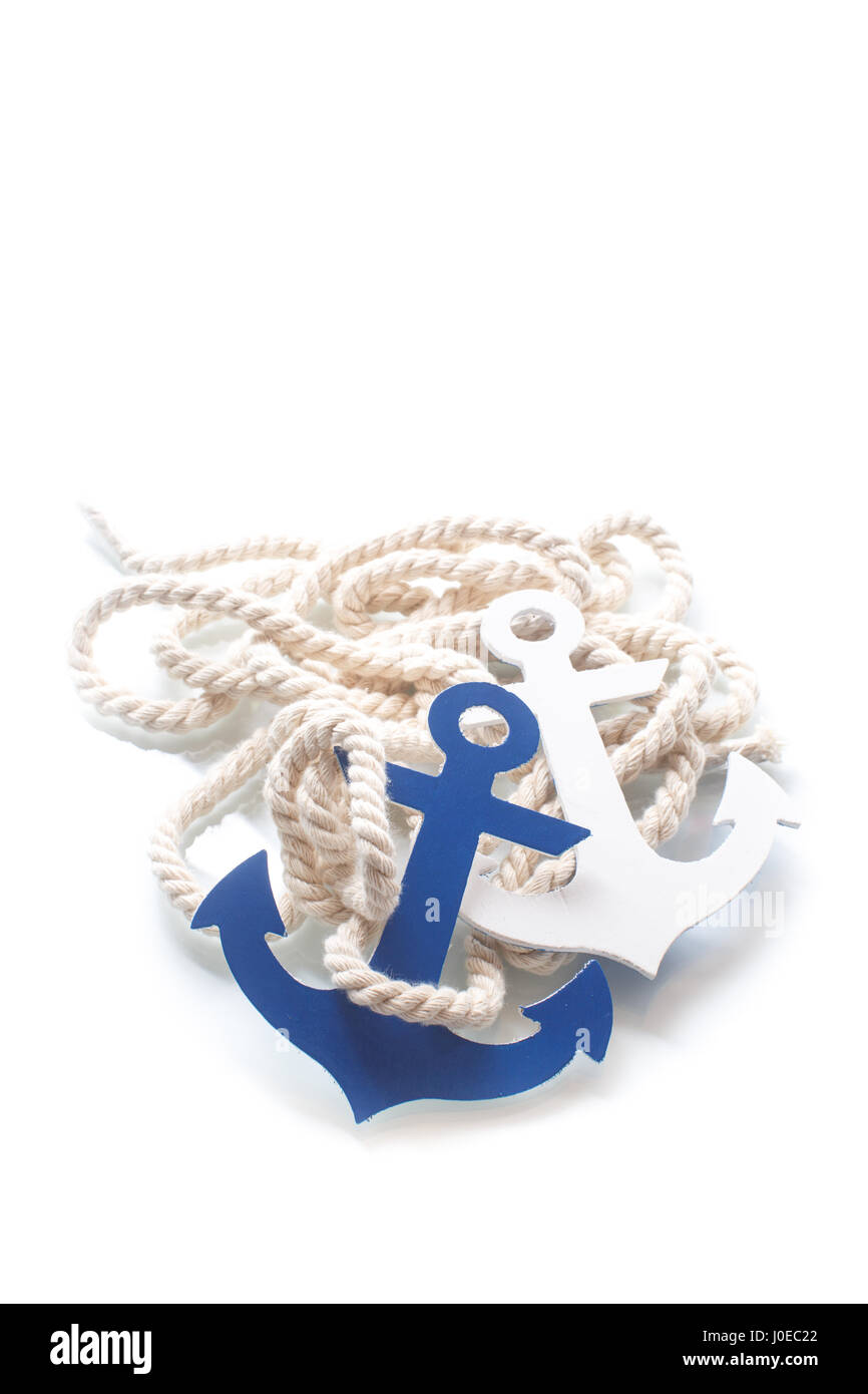 Wooden decorative anchor Stock Photo - Alamy