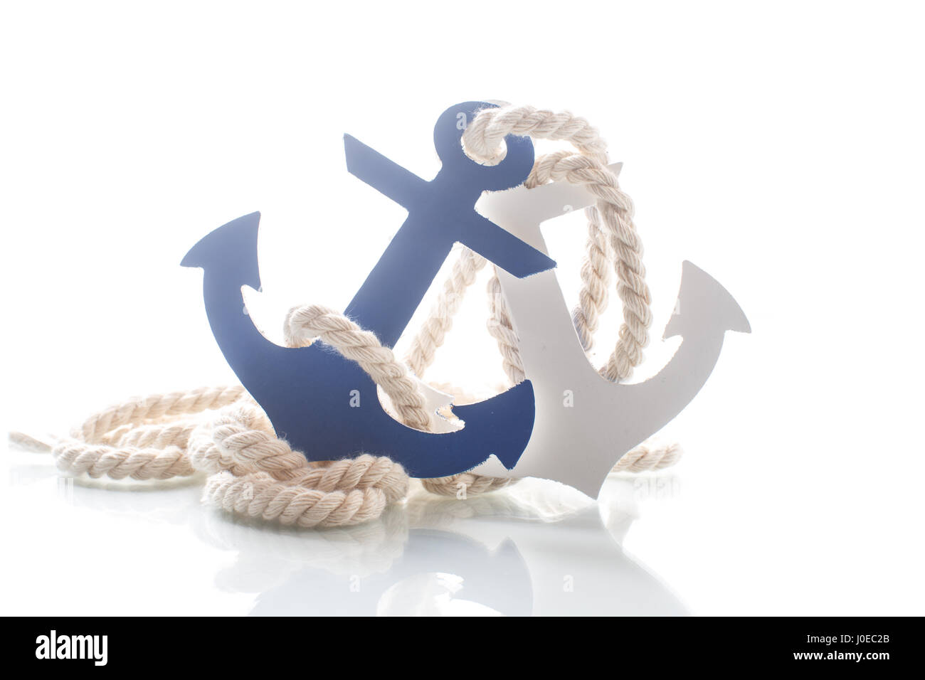 Wooden decorative anchor Stock Photo - Alamy