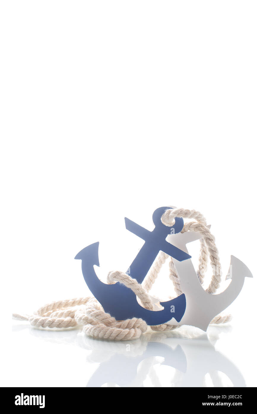 Wooden decorative anchor Stock Photo - Alamy