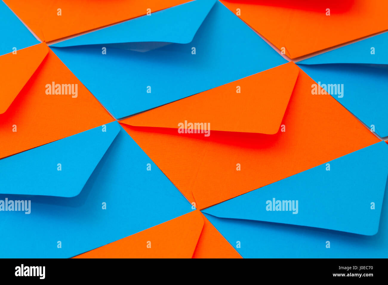 Different red and blue envelopes on the table Stock Photo - Alamy