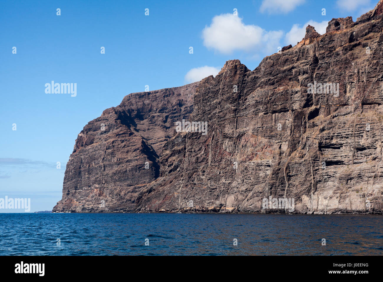 Giant rough cliffs, Acantilados de Los Gigantes. View from the Atlantic ...