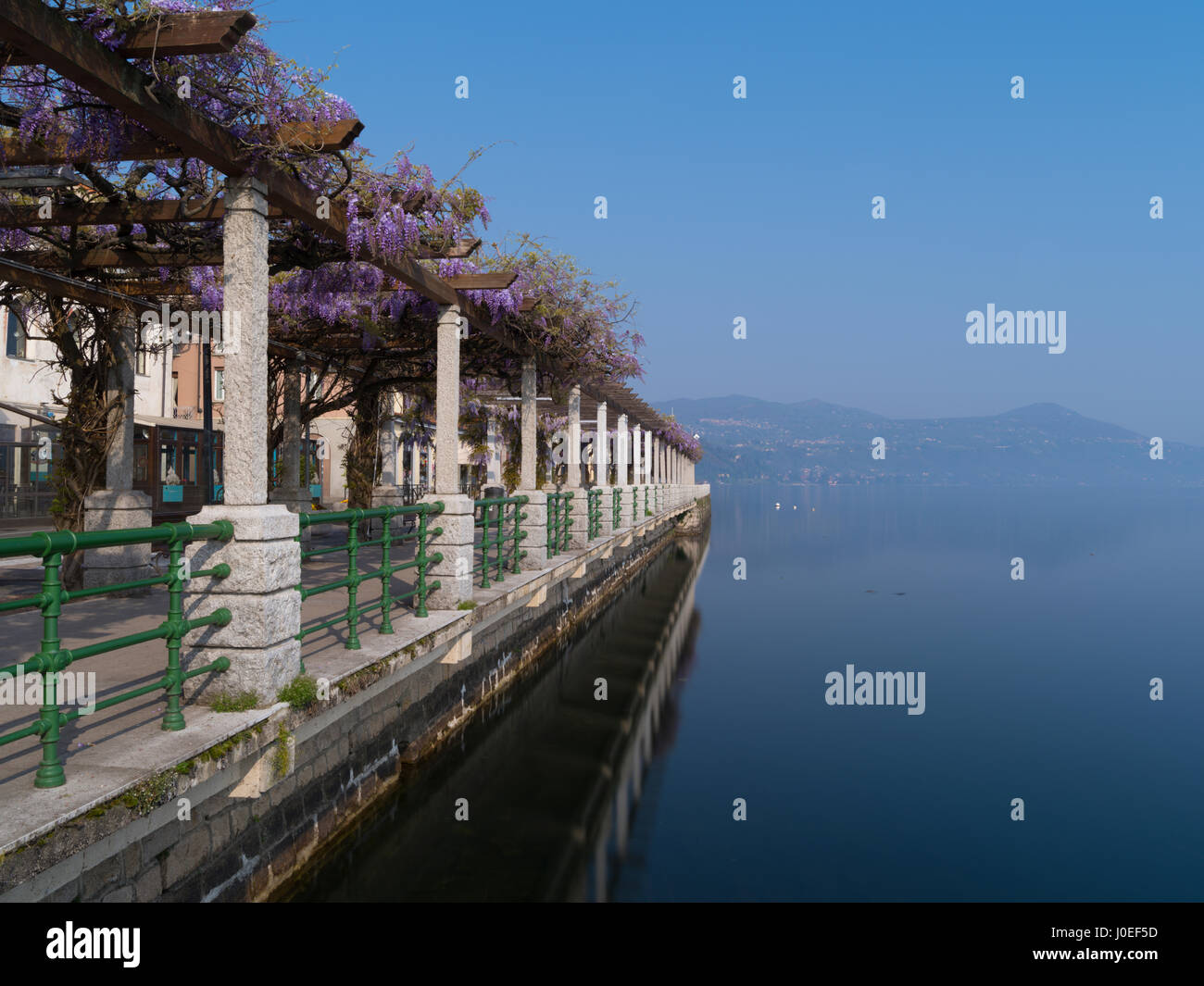 The town of Arona is on the southern shores of Lake Maggiore, one of ...