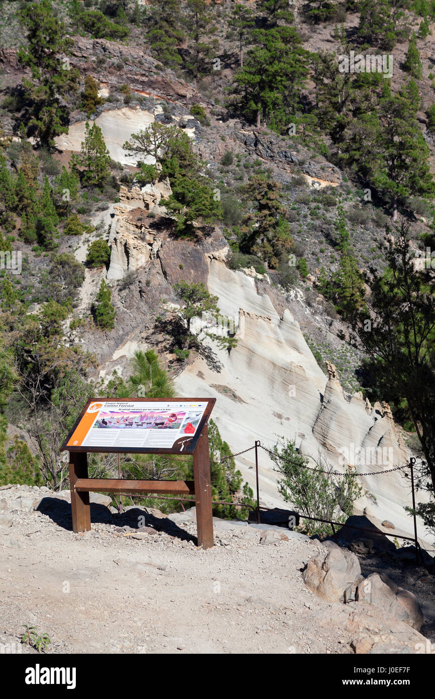 The end of hiking pathway to Paisaje Lunar (lunar landscape) with ...
