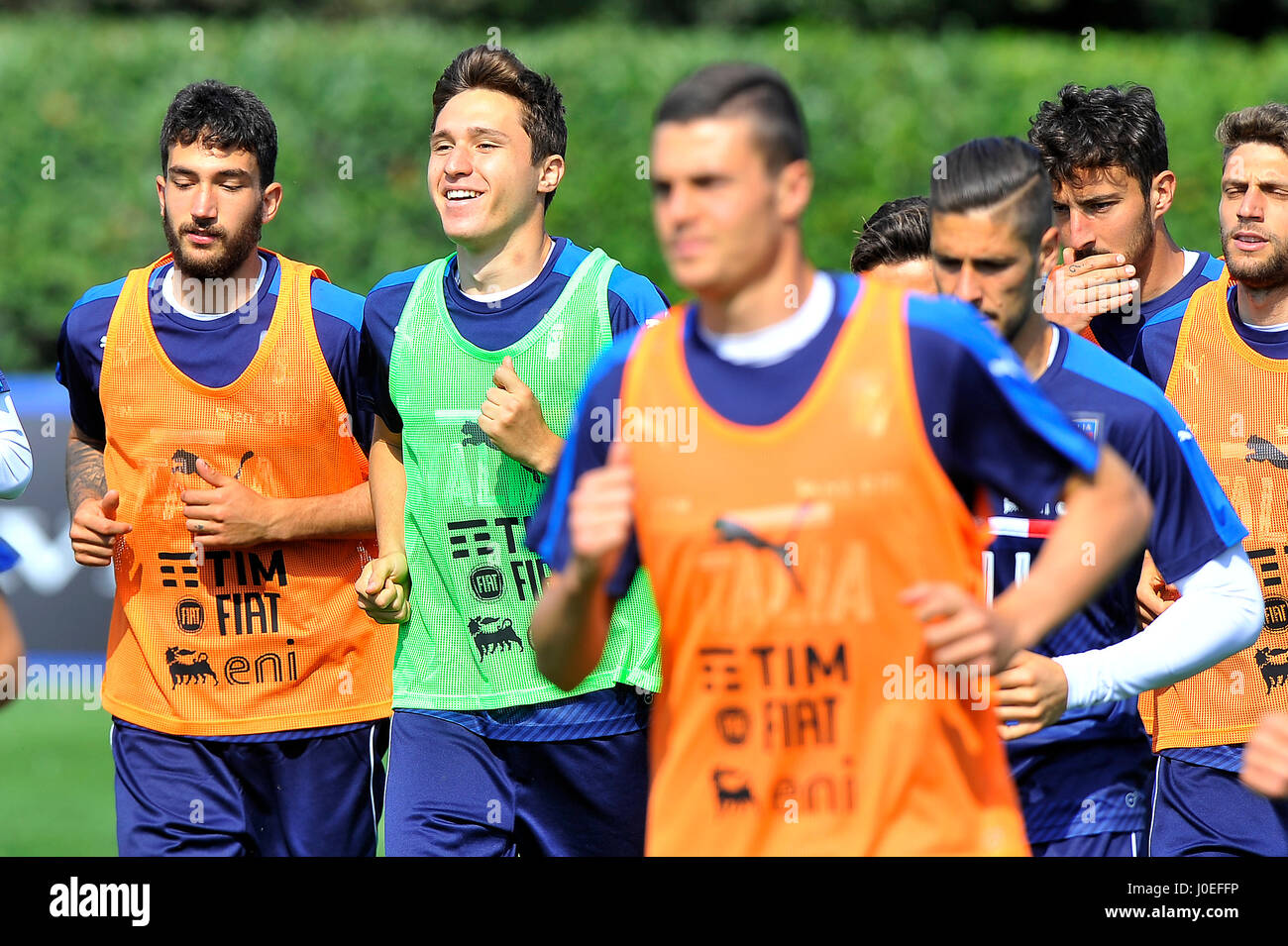 Italy's player Federico Chiesa during the training session at the ...