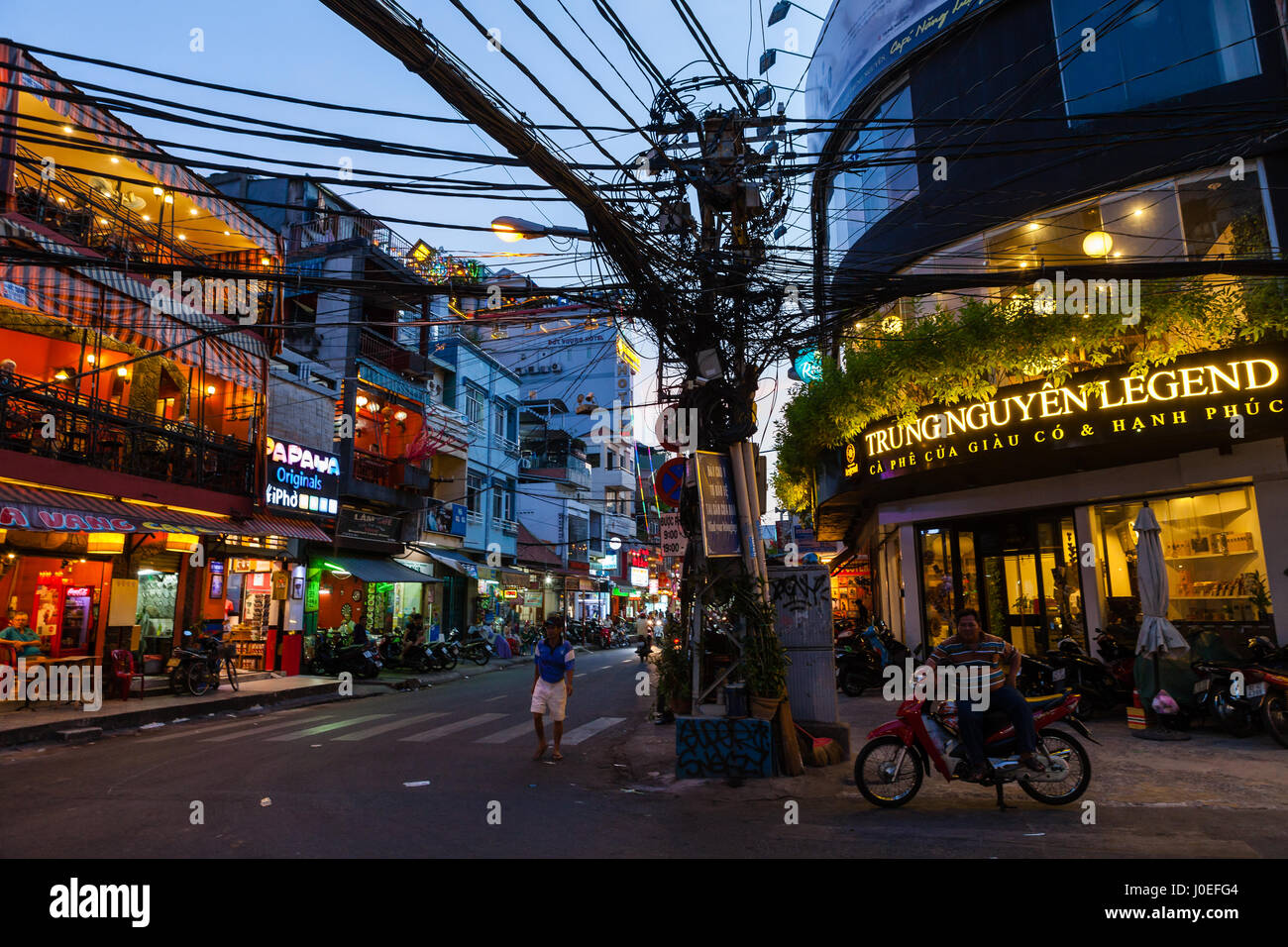 Bui Vien street, Ho Chi Minh City (Saigon), Vietnam - march 7 2017 ...