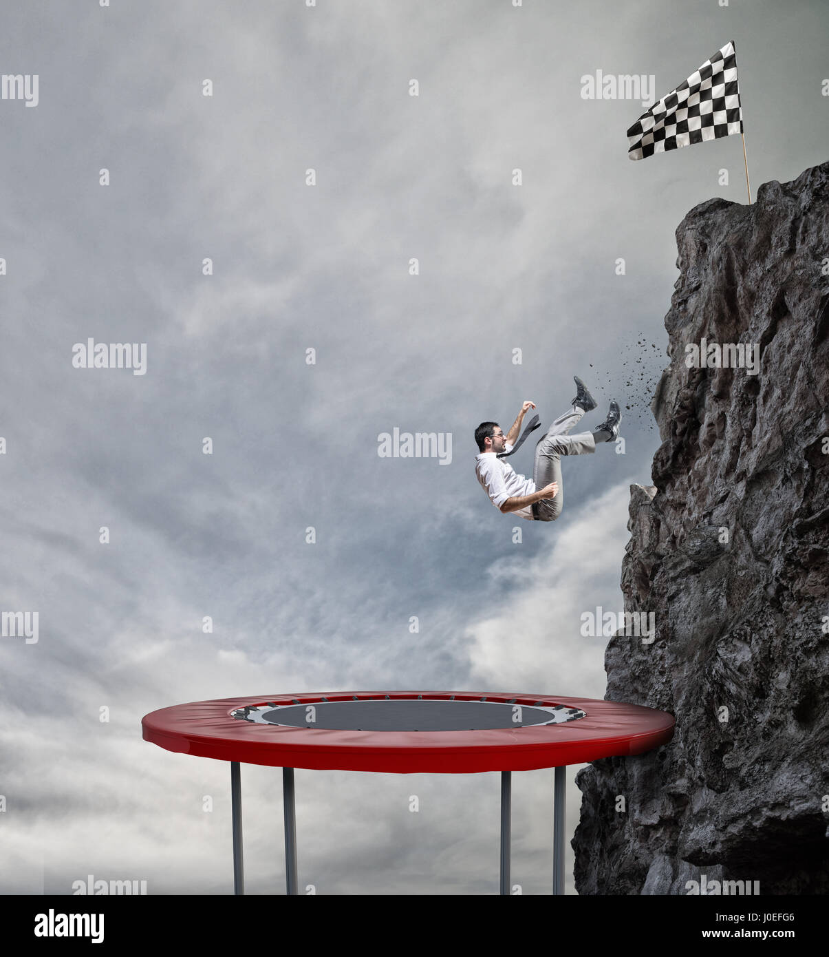 Businessman falling down mountain hi-res stock photography and images ...