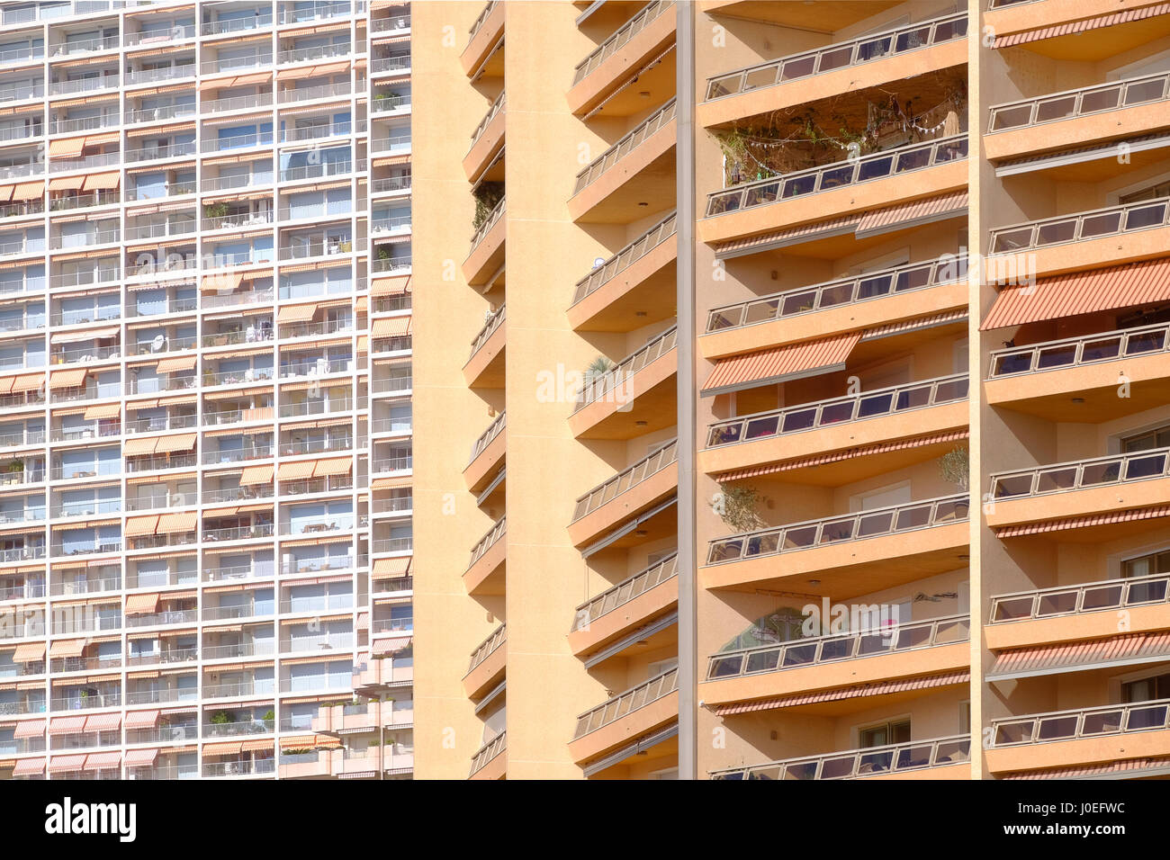 two different types of Monaco apartments both with balconys Stock Photo ...