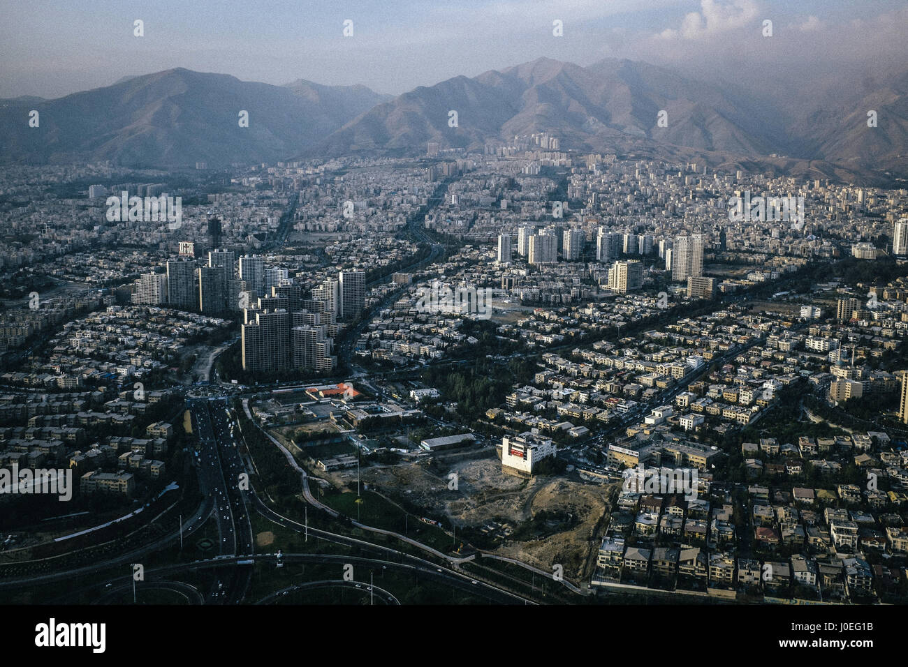 View of the city of Tehran, the capital of Iran. Tehran is the largest ...