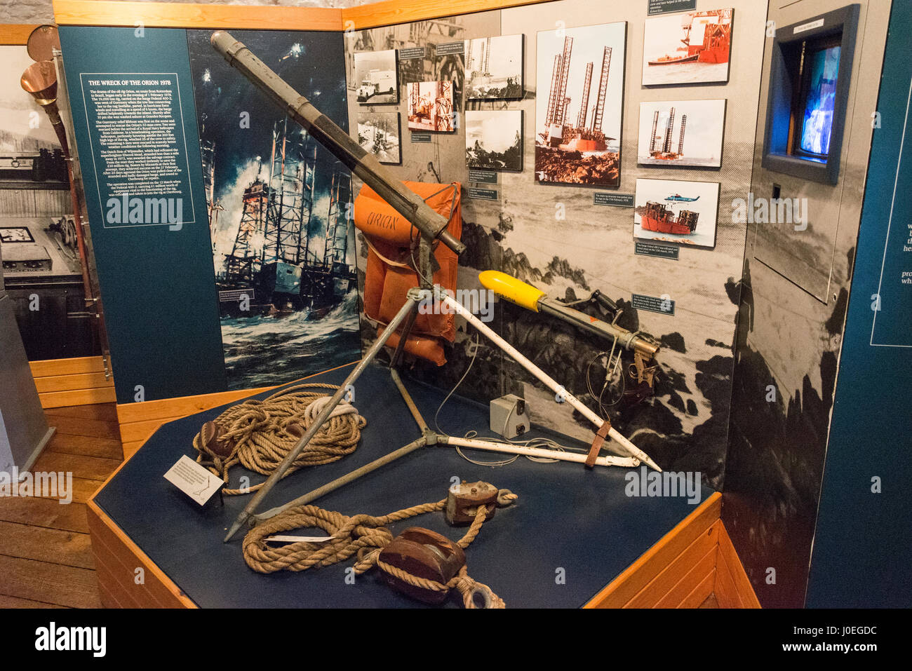 Some of the recovered items from the Orion oil rig on display at the ...