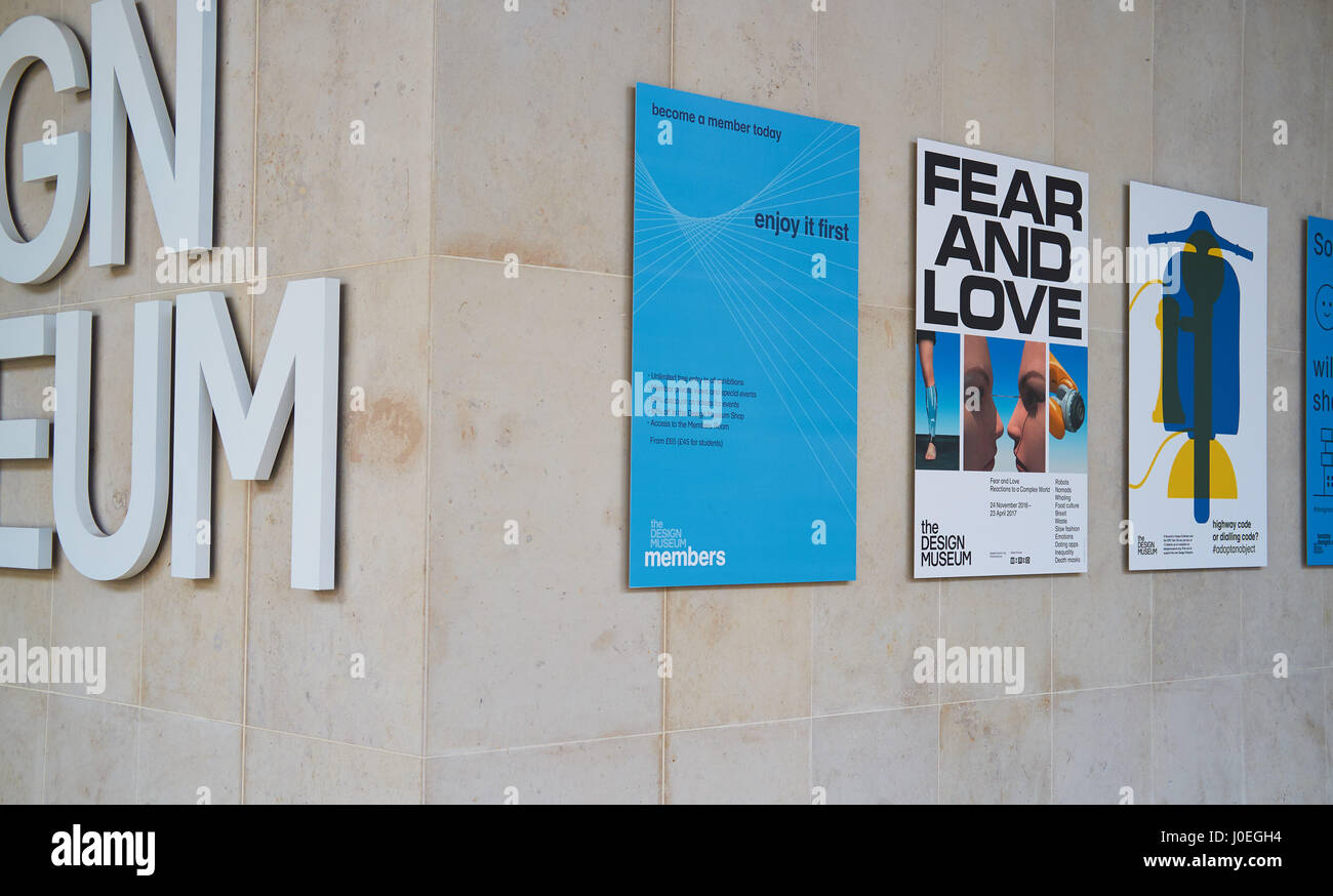 Colourful advertising posters at the new Design Museum, Kensington ...