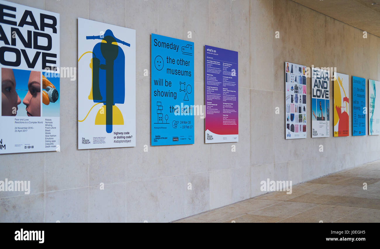 Colourful advertising posters at the new Design Museum, Kensington ...