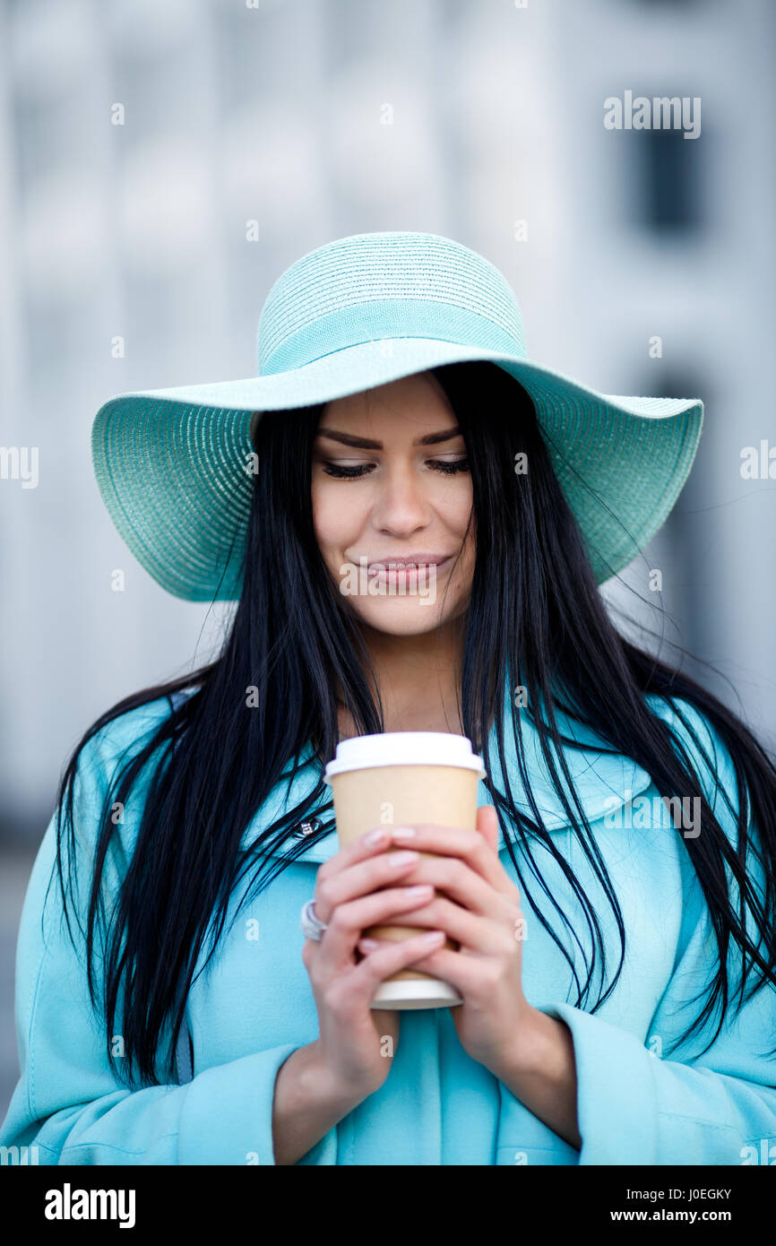 Young model on blurred background Stock Photo - Alamy