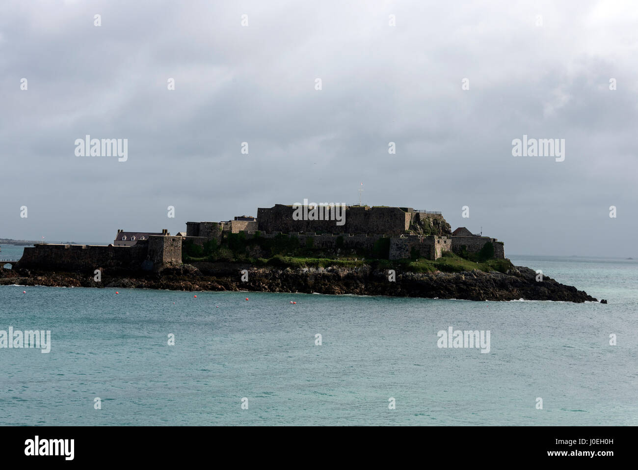 The 800-year-old Castle Cornet standing on Cornet Rock at St. Peter ...