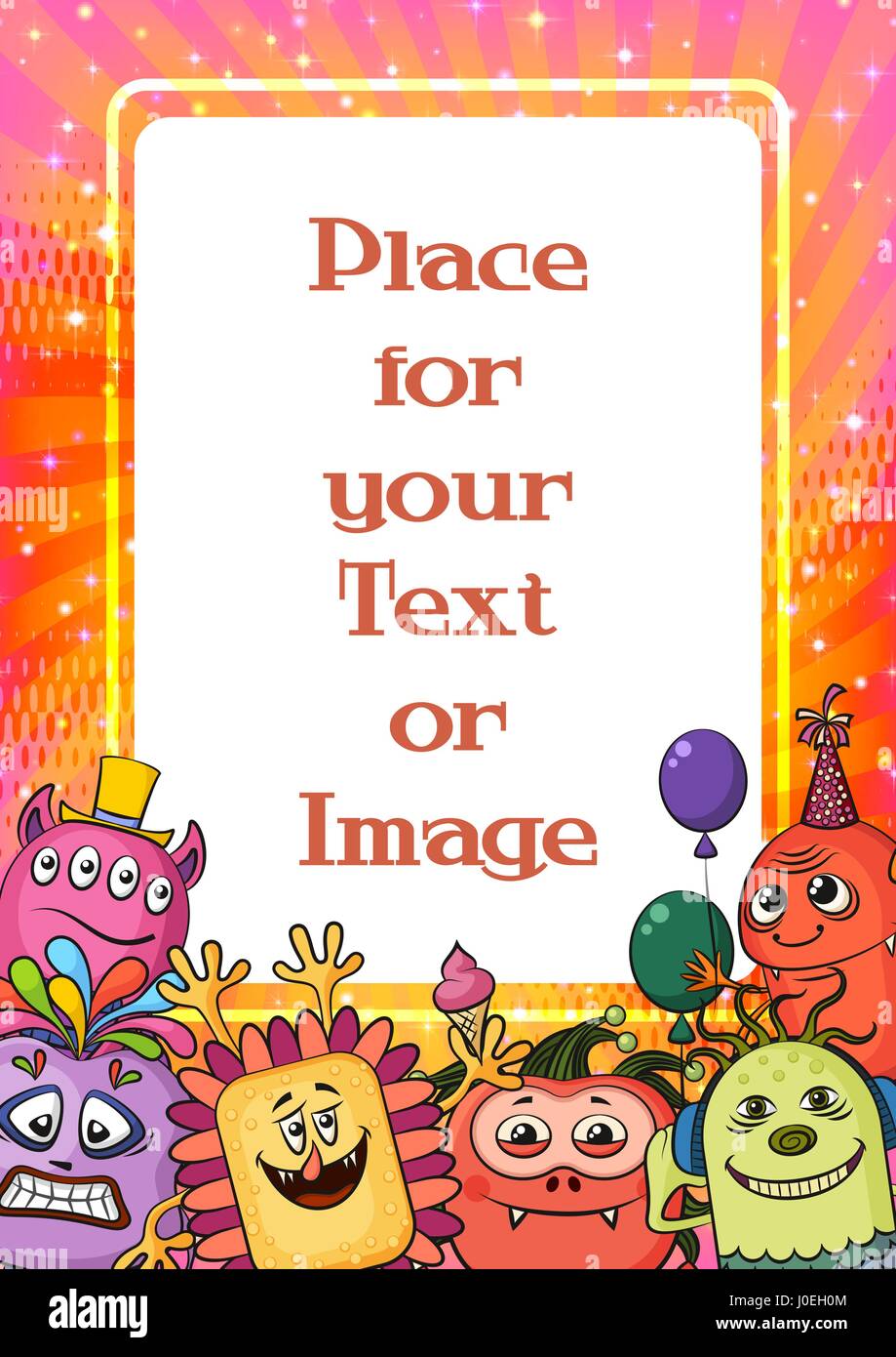 Cartoon Monsters Background Stock Vector Image & Art - Alamy