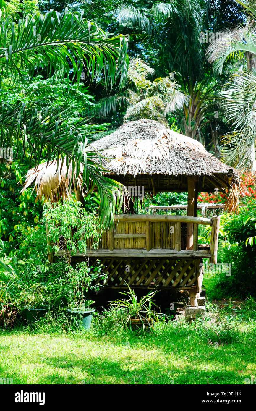 Beautiful sun shade cottage in the forest Stock Photo - Alamy