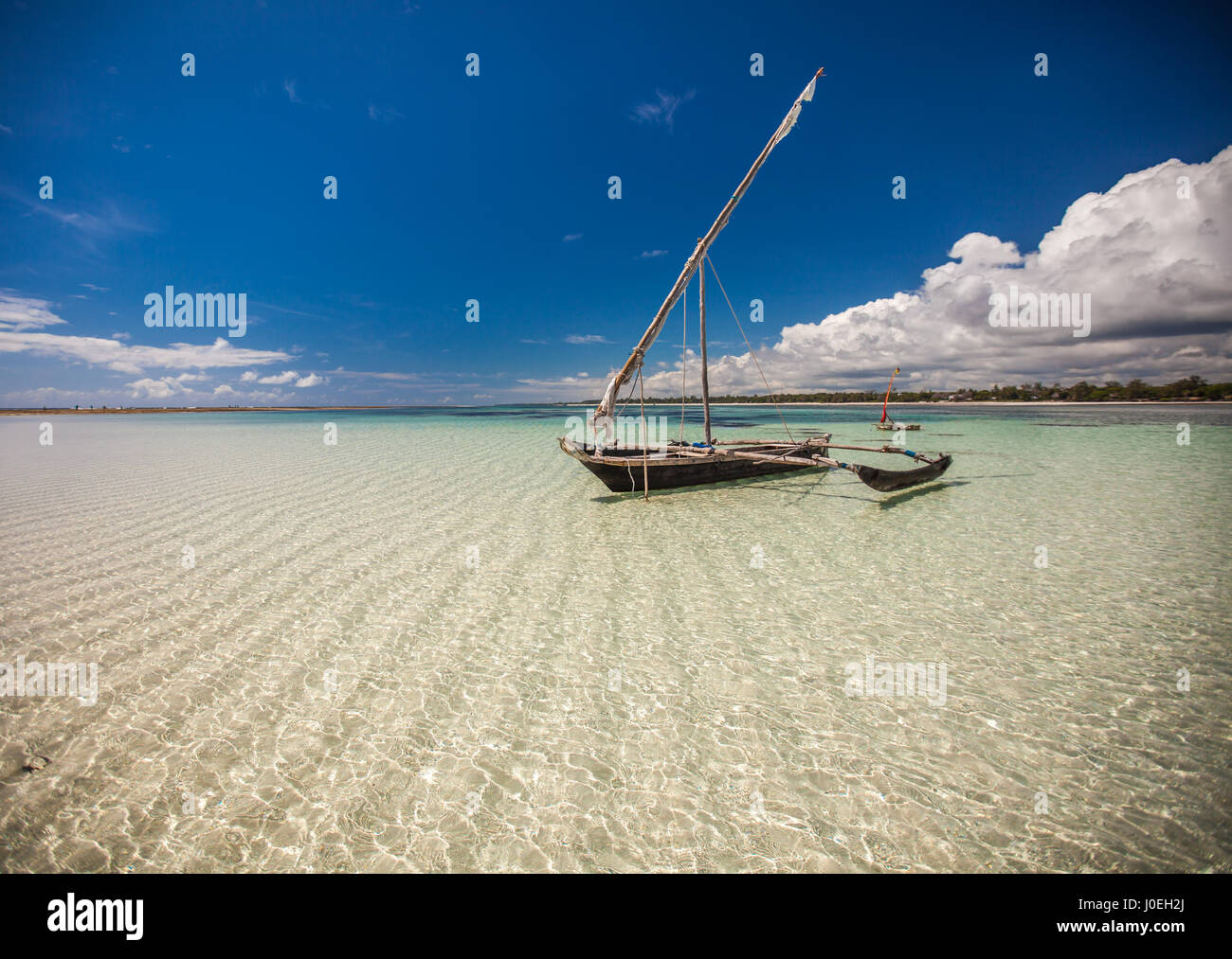 Fishing boat at Robinson island, Diani Beach Kenya Stock Photo - Alamy