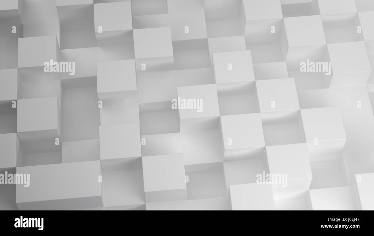 3D Cubes pattern on white background Stock Photo - Alamy