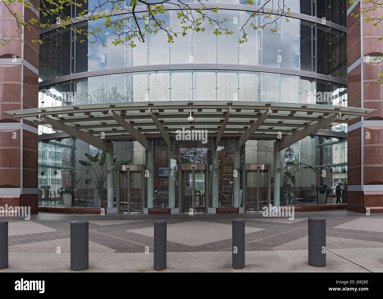Entrance Trade Fair Tower, Messeturm Stock Photo - Alamy
