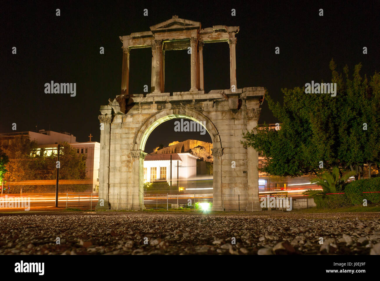 The Arch of Hadrian is the Roman Triumphal Arch in Athens, Greece Stock ...