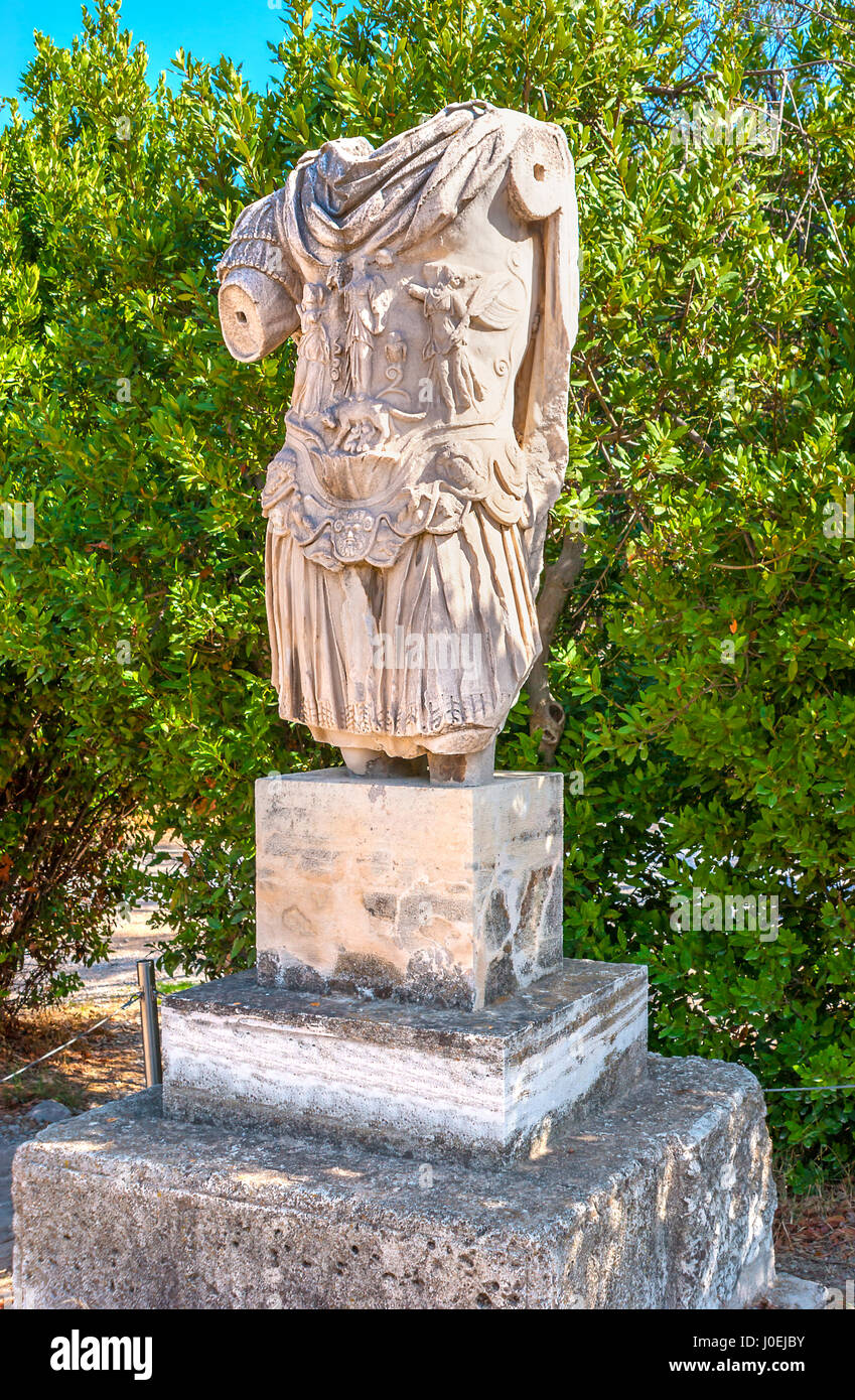 The destroyed sculpture of Emperor Hadrian, located in Ancient Agora ...