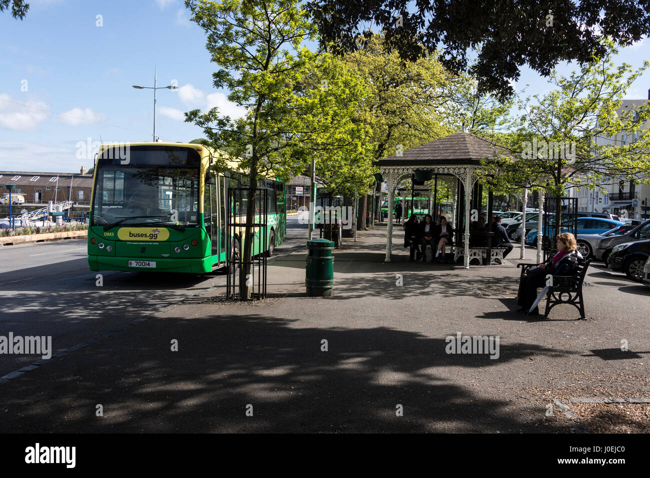 Main buses.gg terminus in St.Peter Port in the Channel Islands, Britain ...
