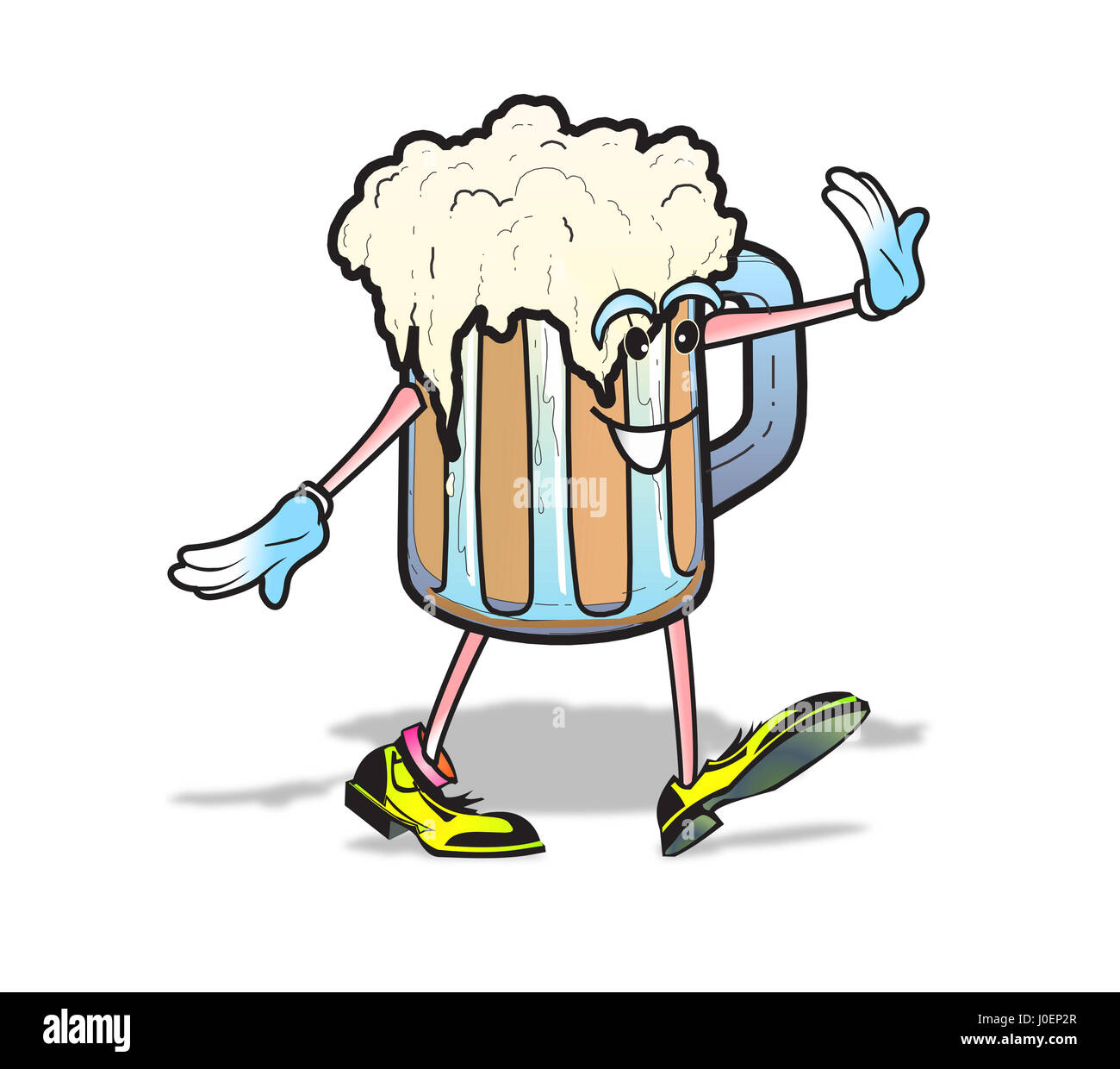 Happy beer man taking a walk Stock Photo - Alamy