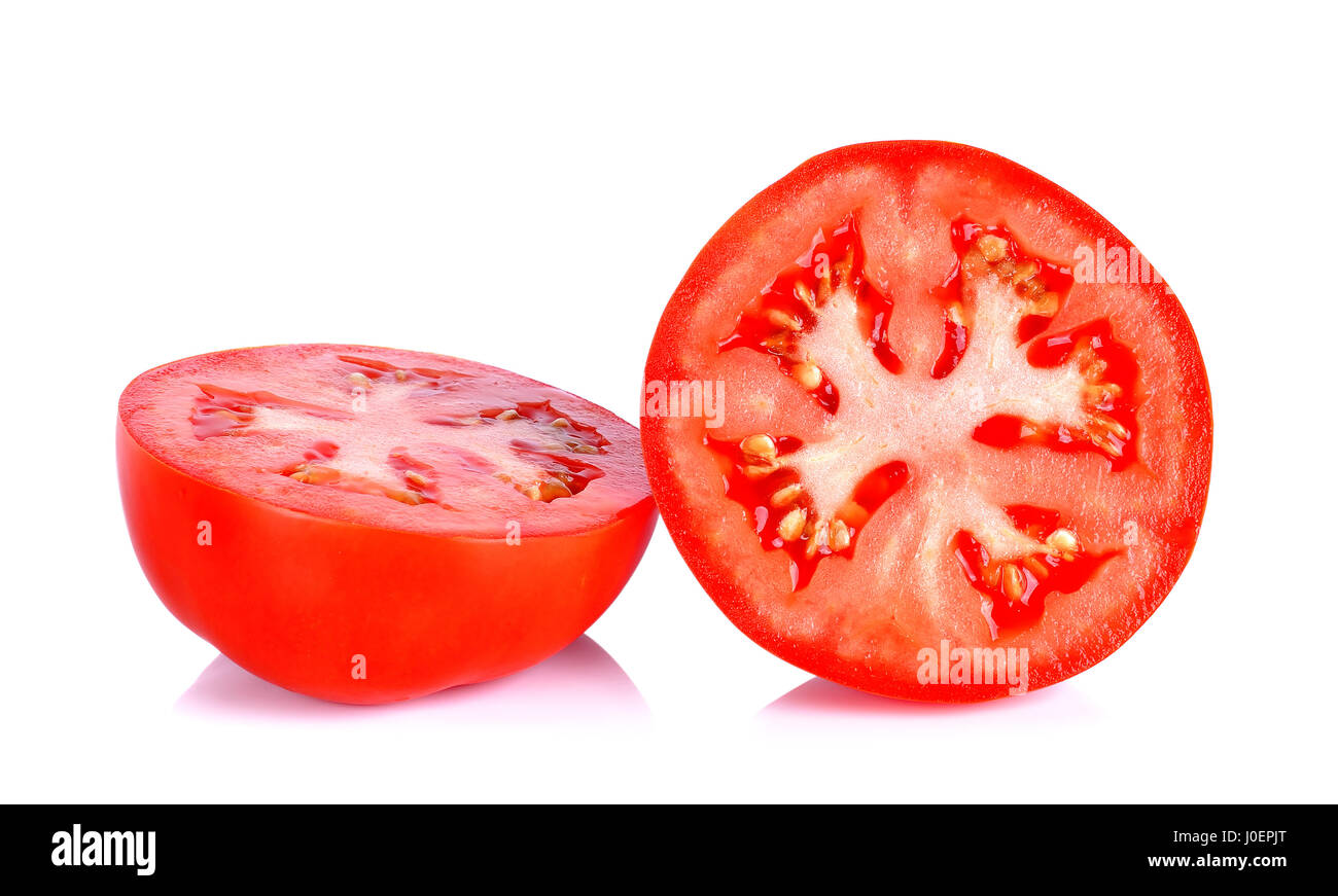 Slice tomato isolated on the white background Stock Photo - Alamy