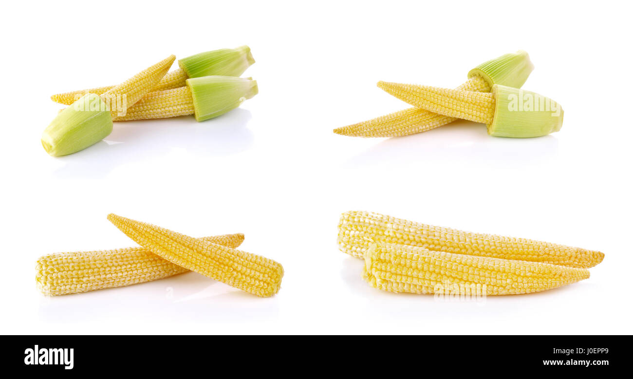Set of Baby corn isolated on a white background Stock Photo - Alamy