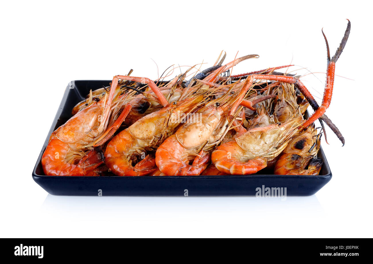 Cooked shrimps plate on Cut Out Stock Images & Pictures - Alamy