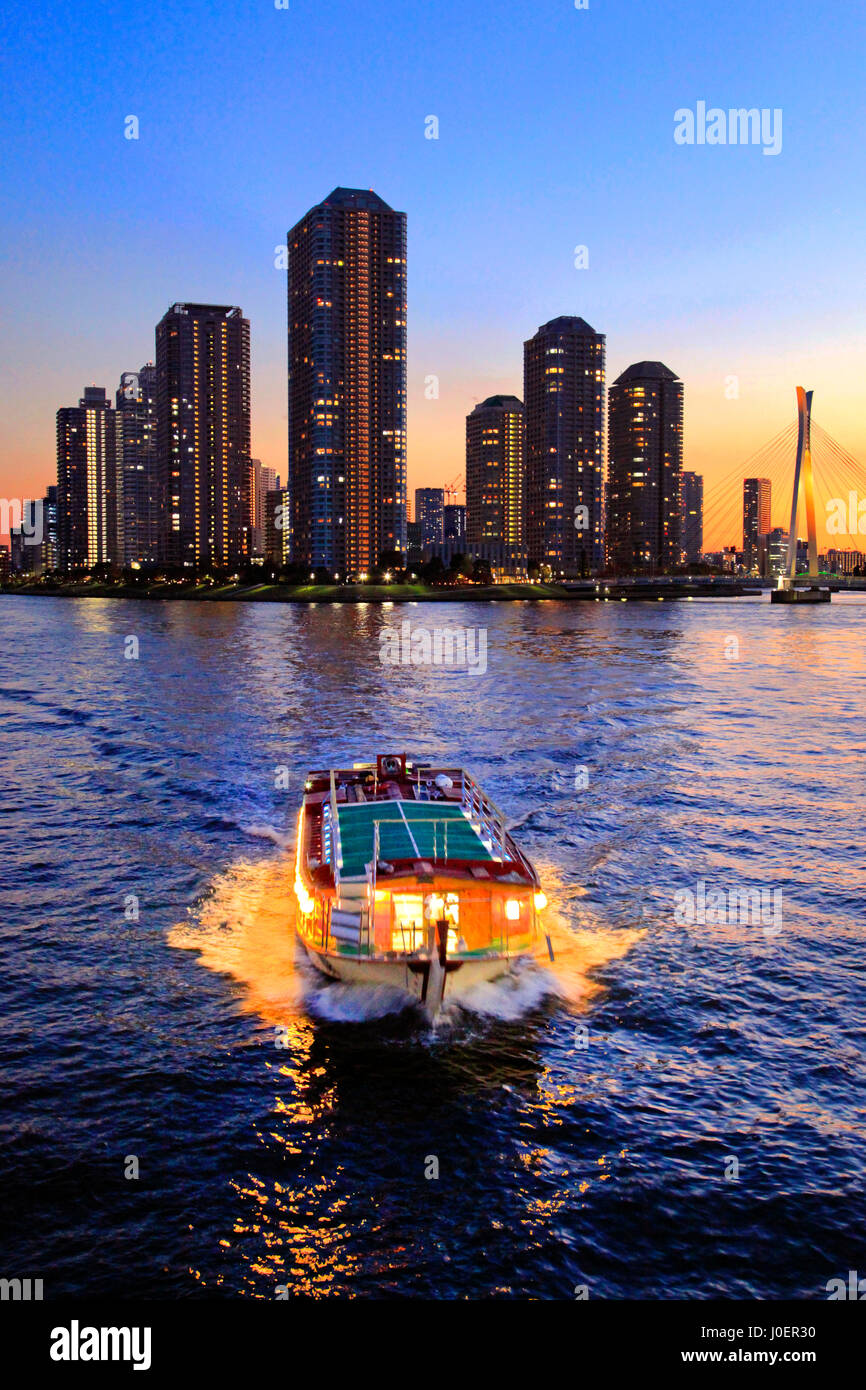 Sumidagawa River at Night Tokyo Japan Stock Photo - Alamy