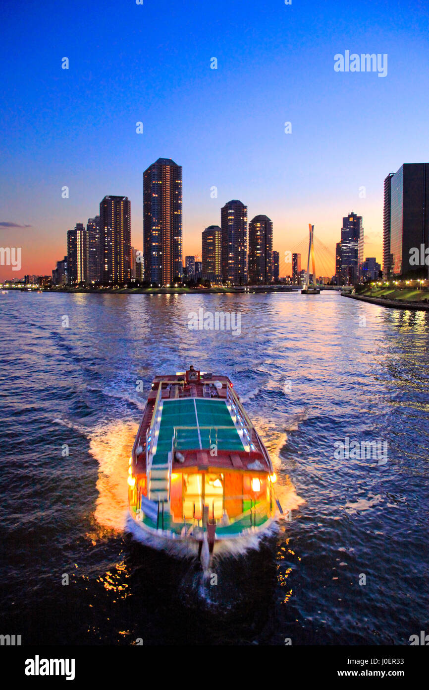 Sumidagawa River at Night Tokyo Japan Stock Photo - Alamy
