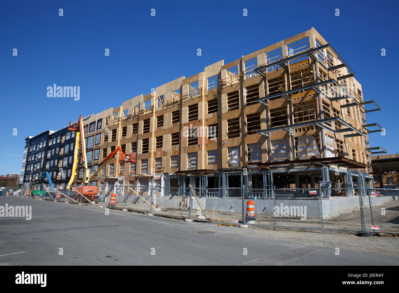 New Apartment Building Construction Wood Frame