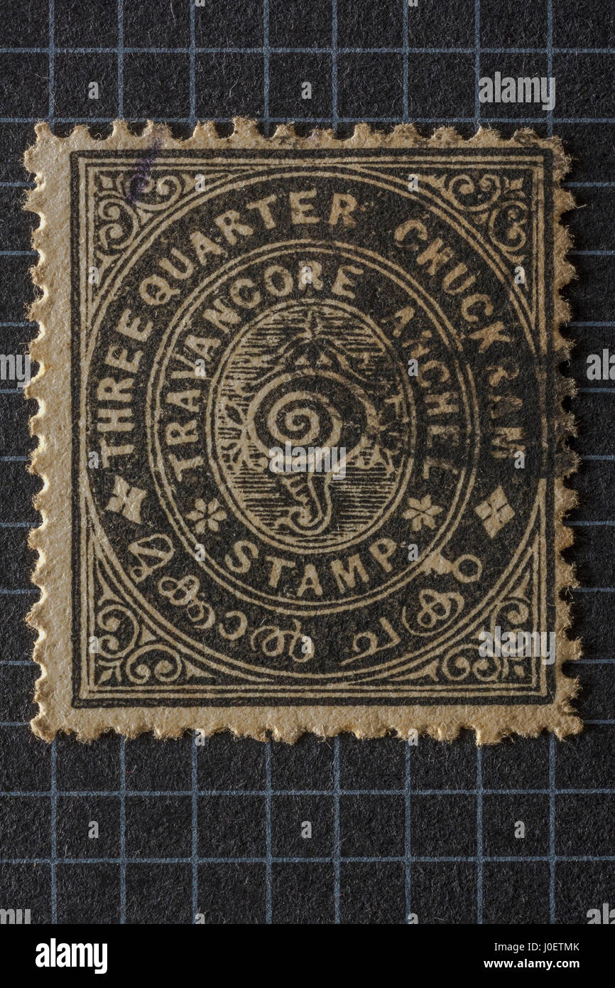 Travancore anchel stamp hi-res stock photography and images - Alamy
