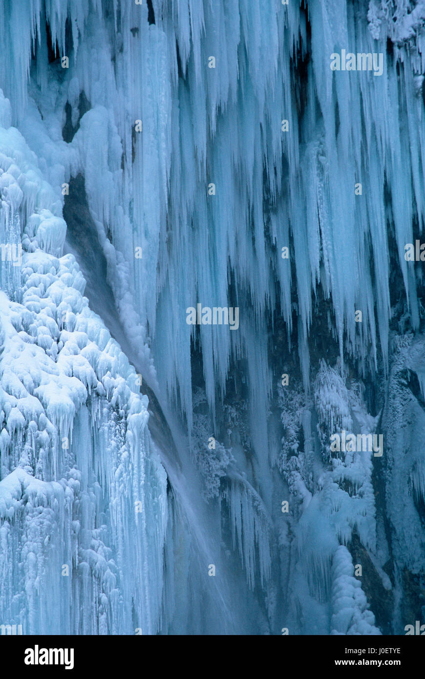 Frozen waterfalls during winter in Plitvice National Park, Croatia ...