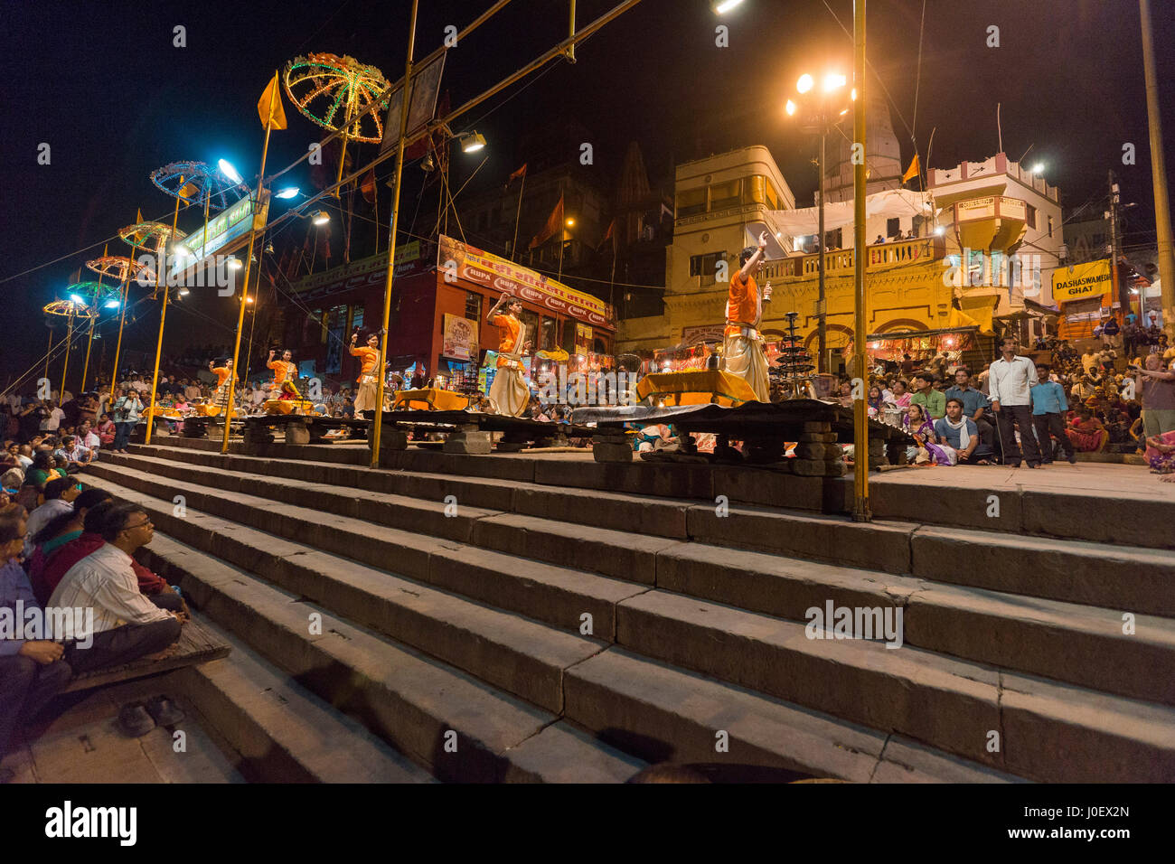 Varanasi night lights hi-res stock photography and images - Alamy