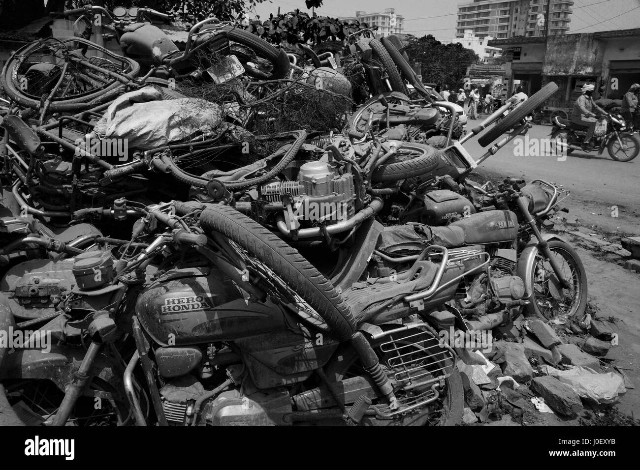 Two wheelers scraps, varanasi, uttar pradesh, india, asia Stock Photo ...