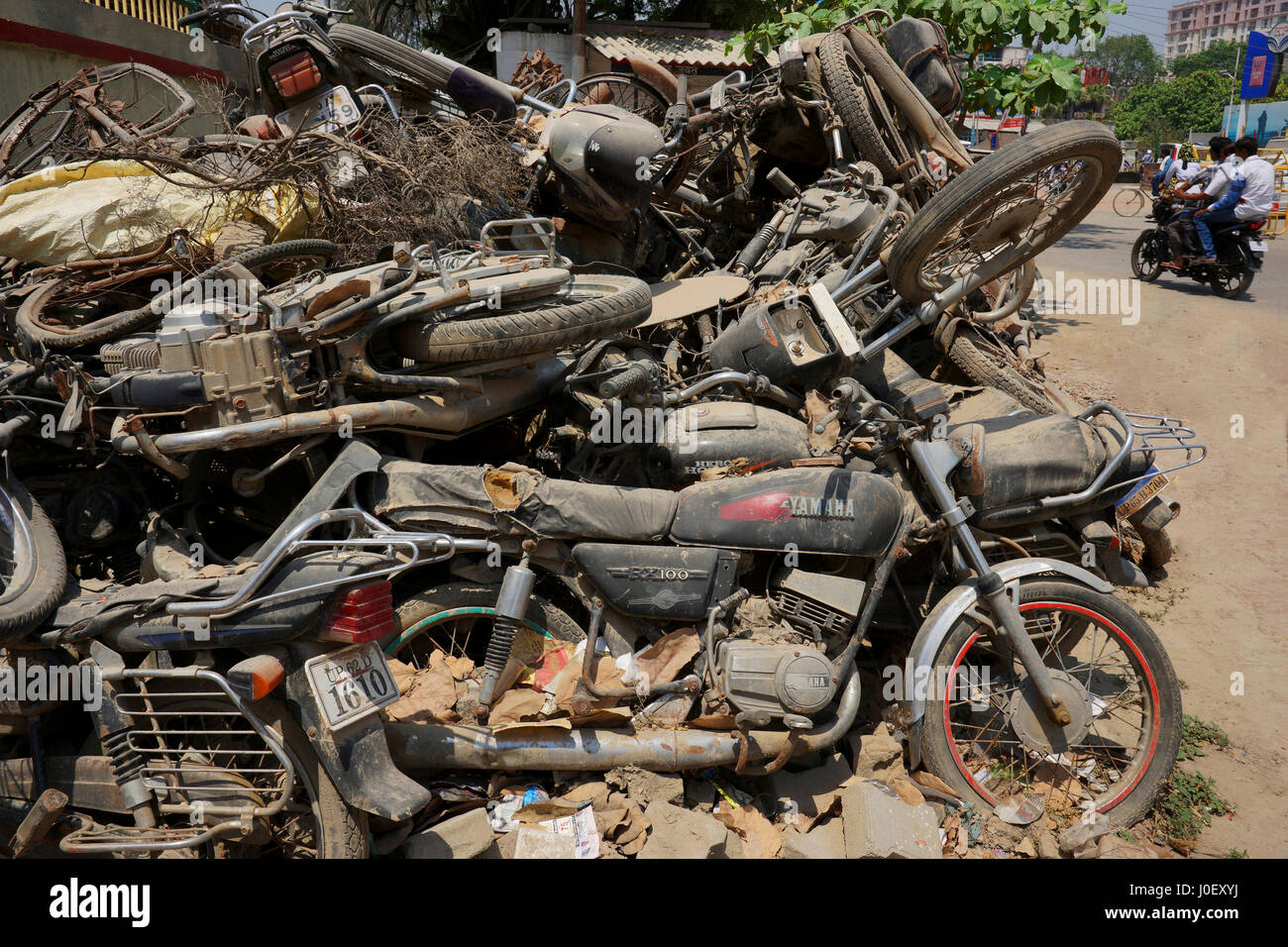 Two wheelers scraps, varanasi, uttar pradesh, india, asia Stock Photo ...