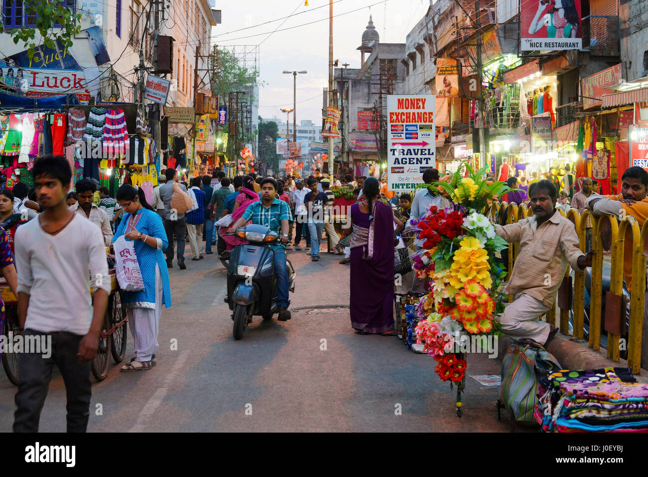 India uttar pradesh varanasi woman street market hi-res stock ...