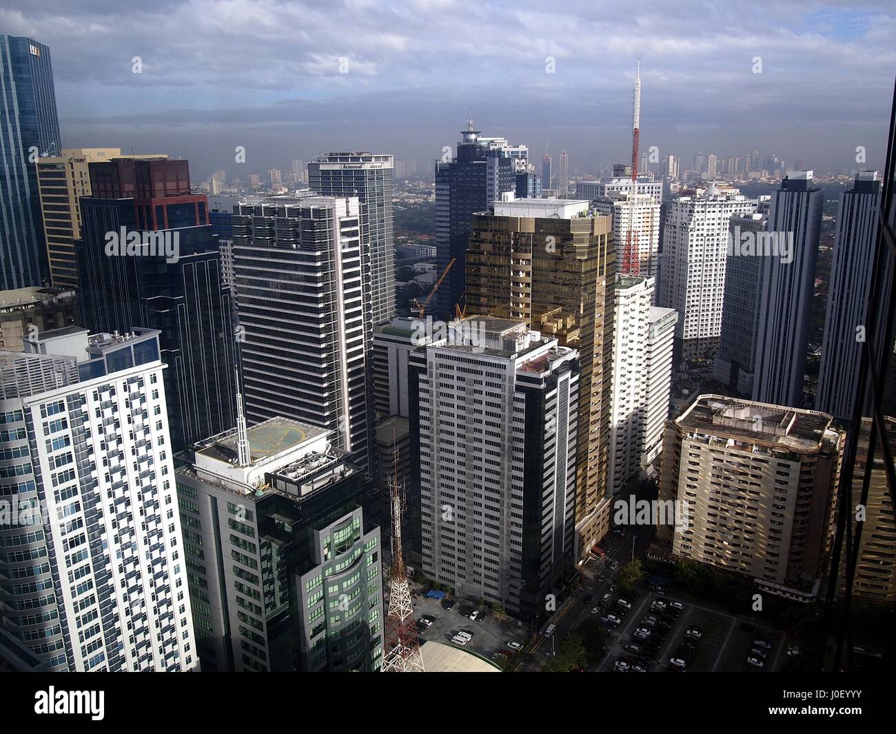 PASIG CITY, PHILIPPINES - FEBRUARY 21, 2017: Aerial view of the central ...