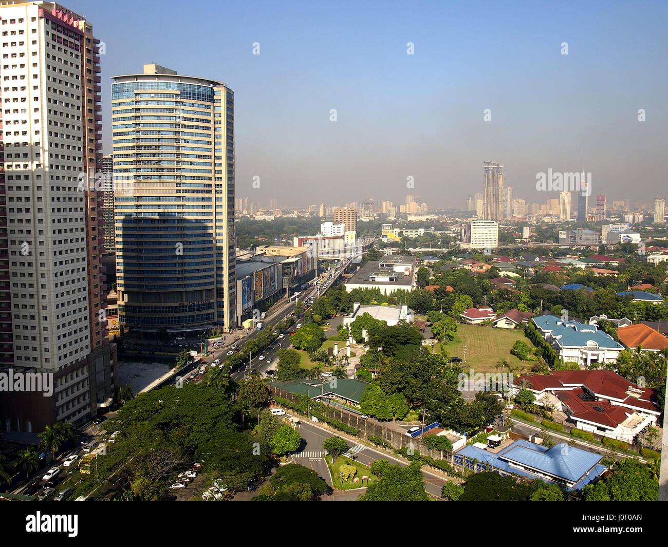 PASIG CITY, PHILIPPINES - JANUARY 14, 2016: Aerial view of Pasig City ...
