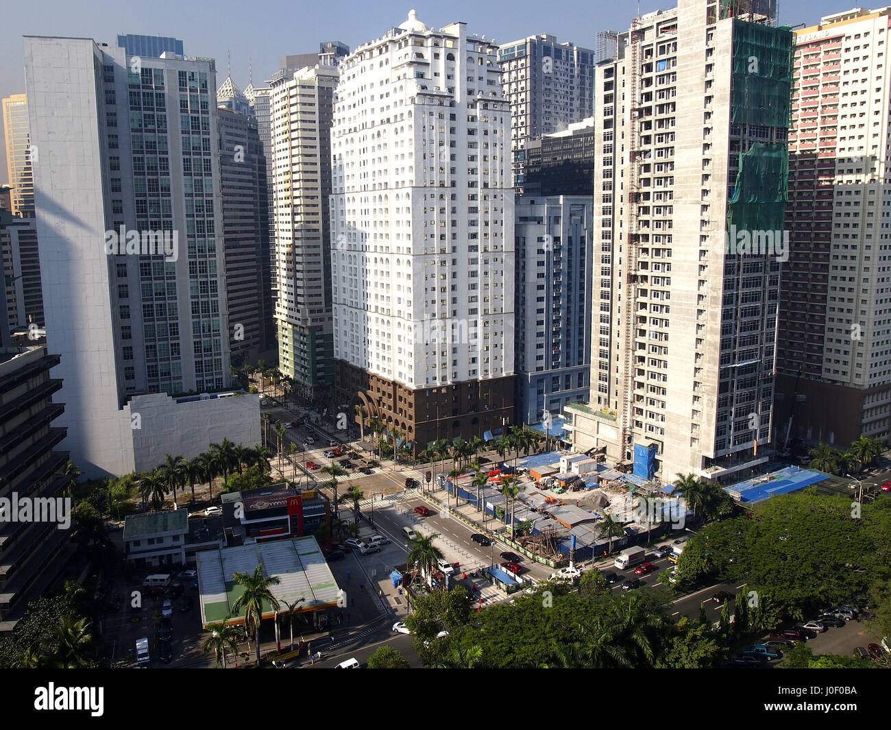 PASIG CITY, PHILIPPINES - JANUARY 14, 2016: Aerial view of Pasig City ...