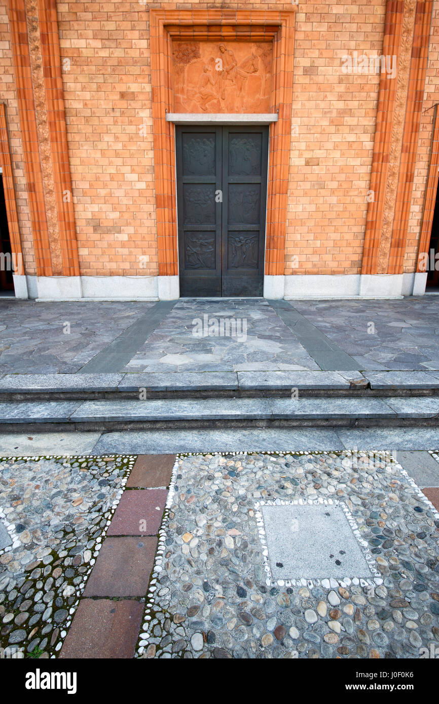 vergiate italy church varese the old door entrance and mosaic sunny daY ...