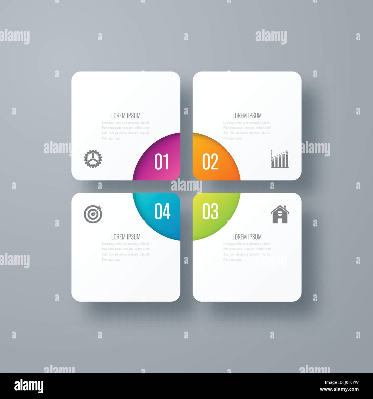Infographics template four options with square Stock Vector Image & Art ...