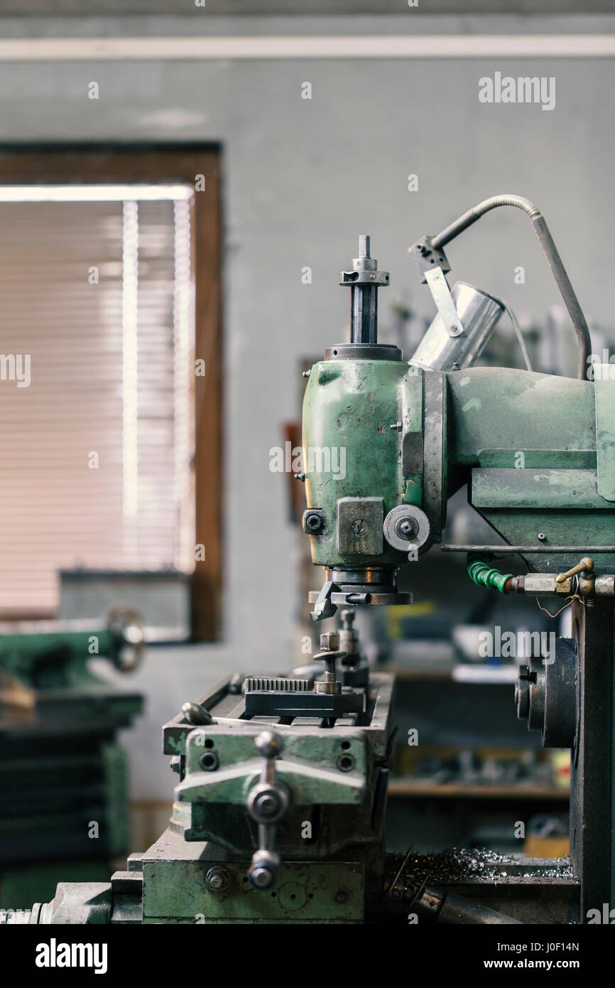 machines for milling and grinding of metal, close up Stock Photo - Alamy