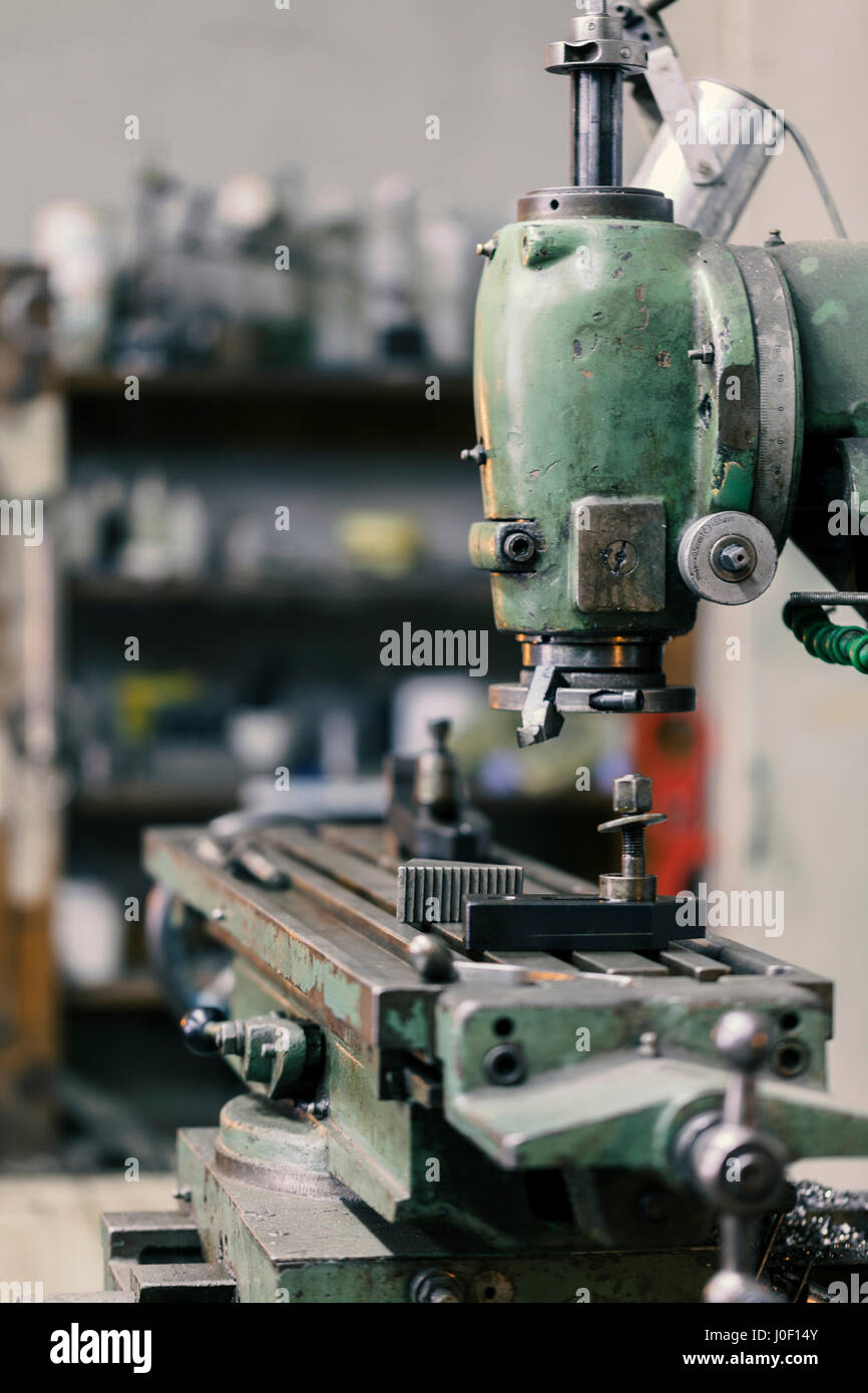 machines for milling and grinding of metal, close up Stock Photo - Alamy