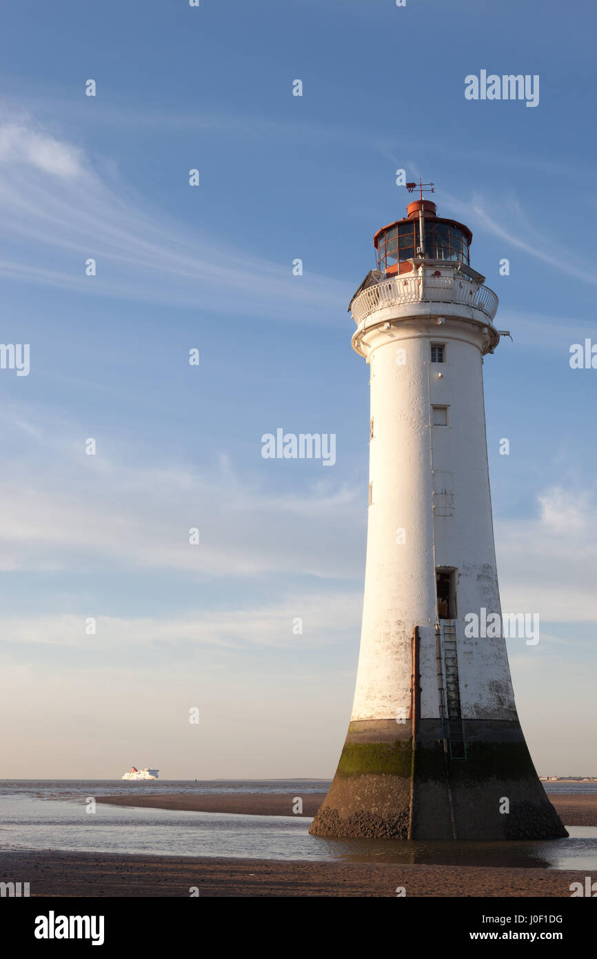 New Brighton Lighthouse in Wallasey, Wirral, Merseyside, Liverpool ...