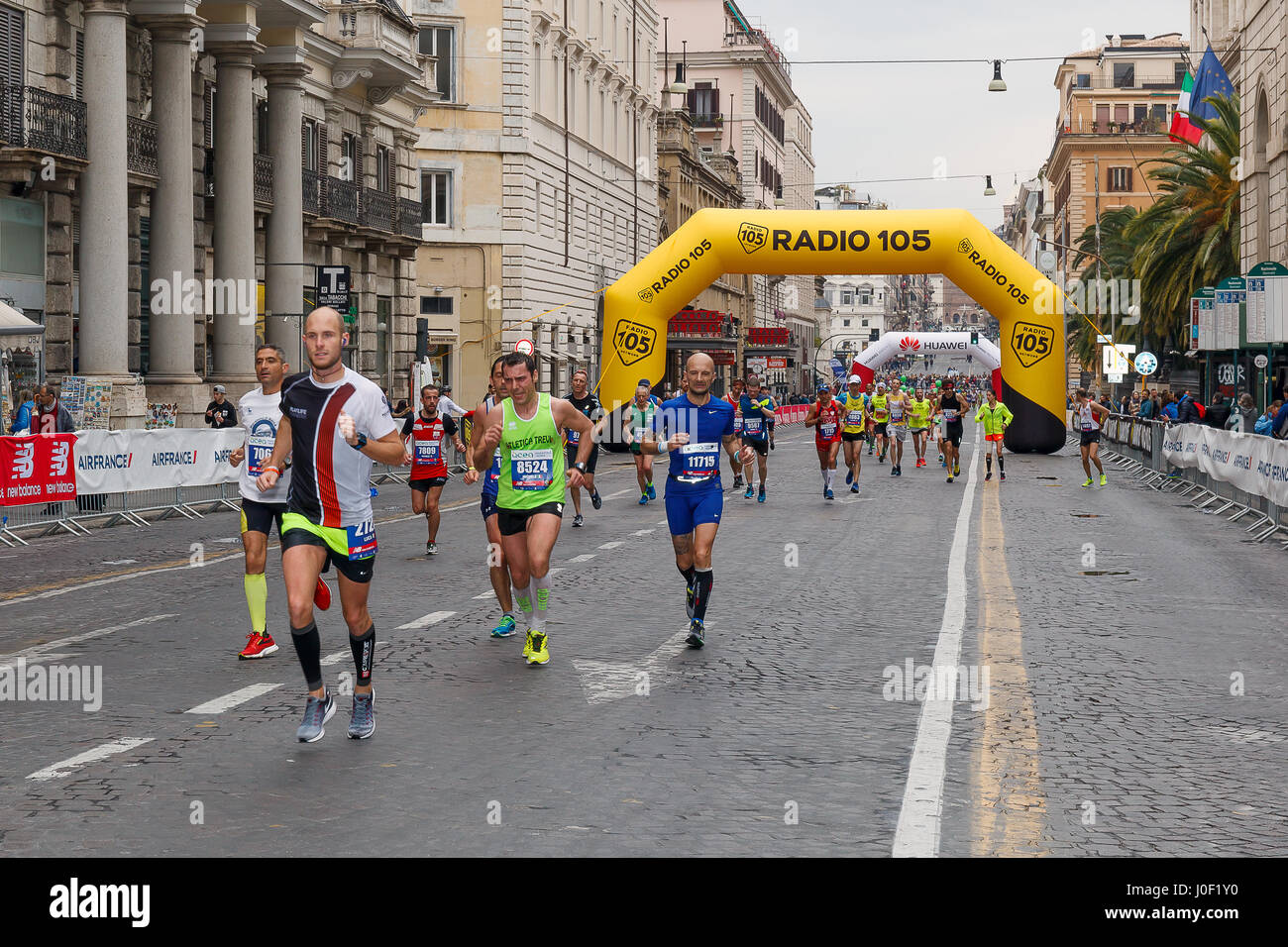 Rome, Italy - April 2nd, 2017: Athletes participating in the 23rd ...