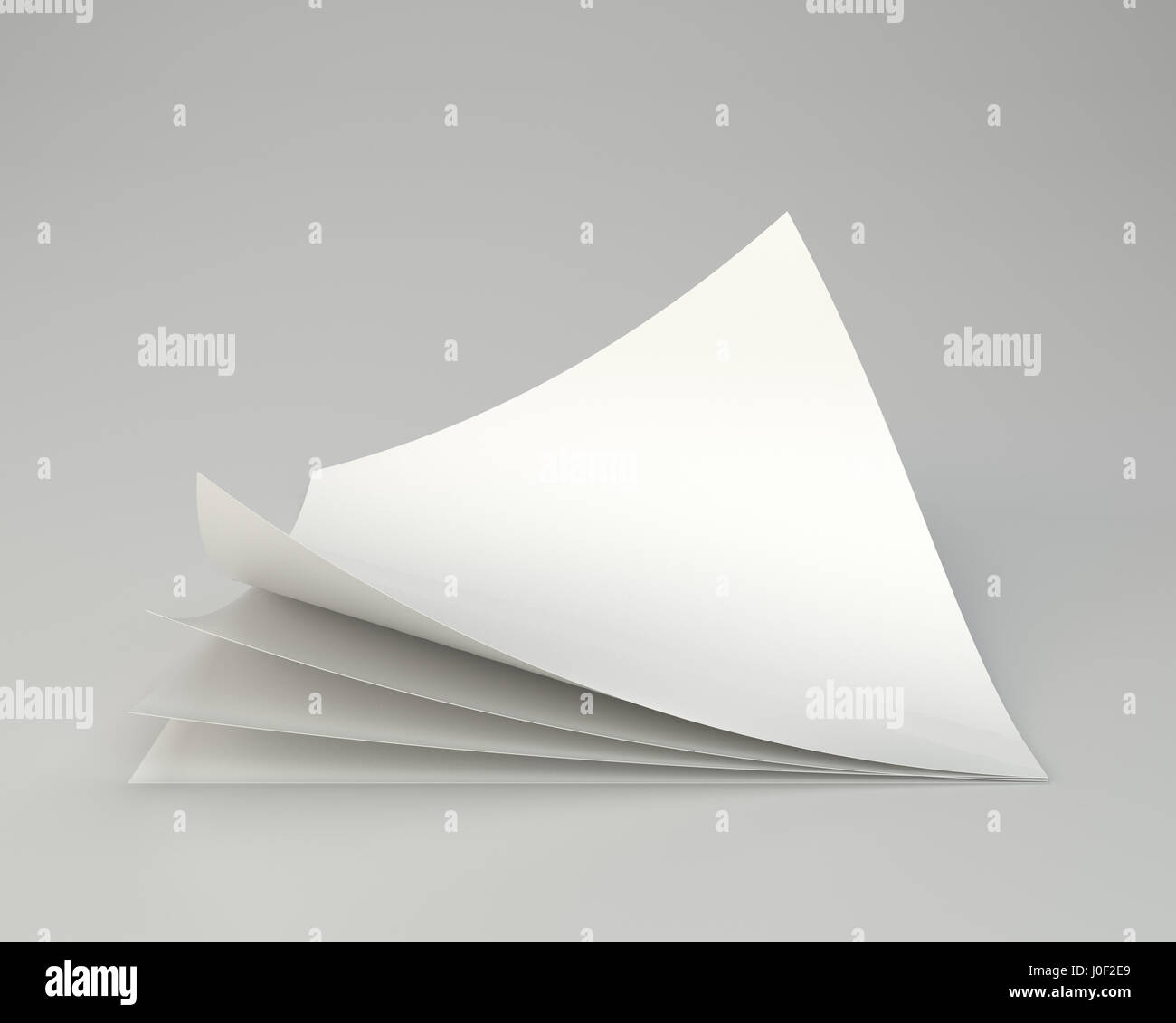 Empty paper blank sheet. 3d rendering on gray background Stock Photo ...