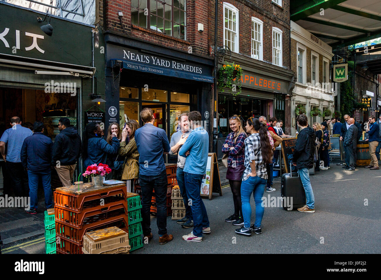 People Queueing At A Cafe In Borough Market During Lunch Time ...